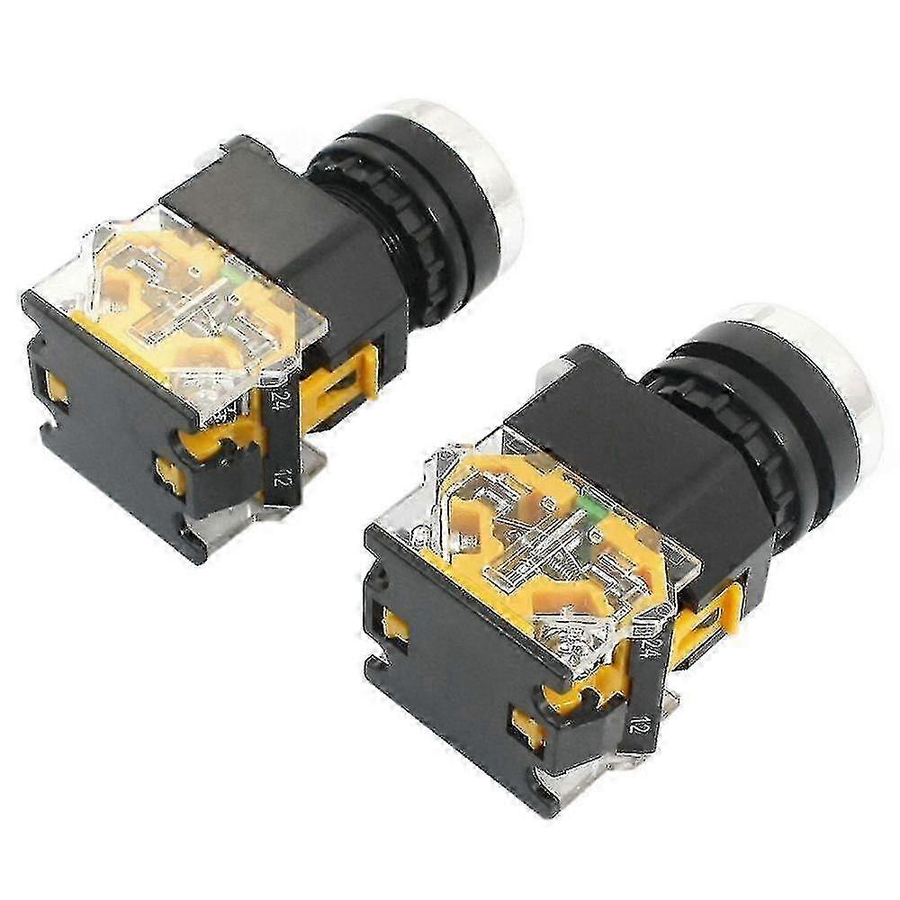 2pcs 22mm 10A 380V DPST Red Green Momentary Push Button Switch Black ...