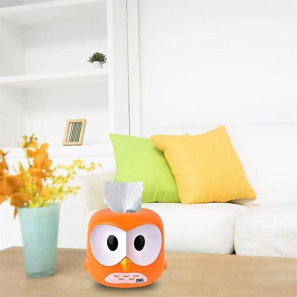 Cartoon Plastic Tissue Box, Big Eyehawk Owl Roll Paper Tissue Storage ...