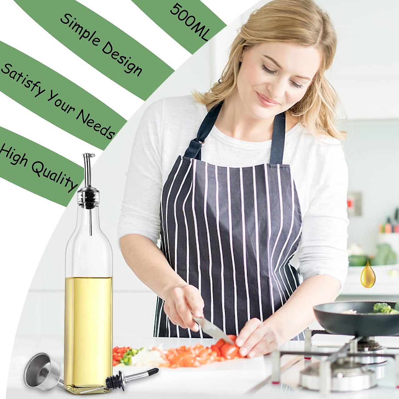 Glass Olive Oil Dispenser Bottle, Oil Bottle Drizzler With Pourer And ...