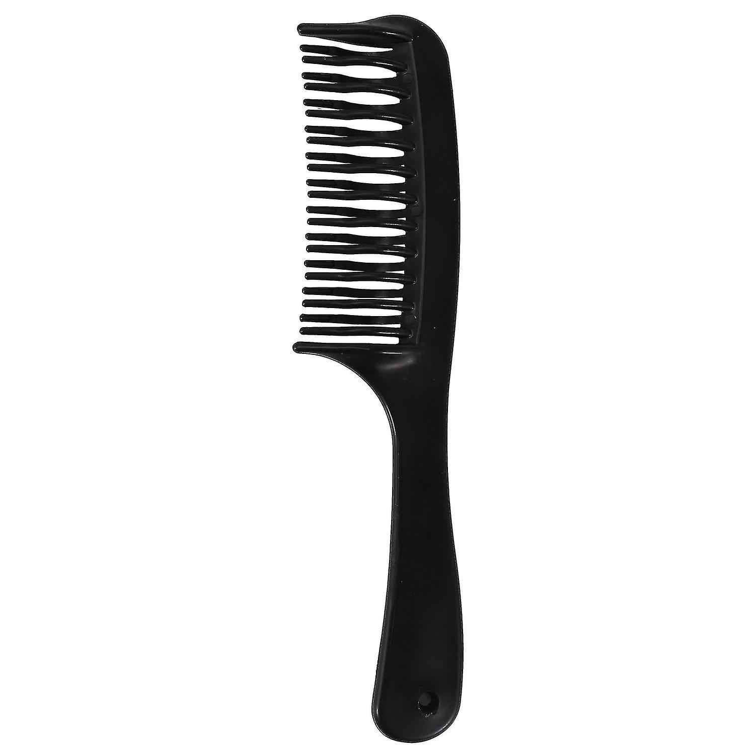Black Double Row Tooth Detangler Hair Comb Shampoo Comb With Handle For ...