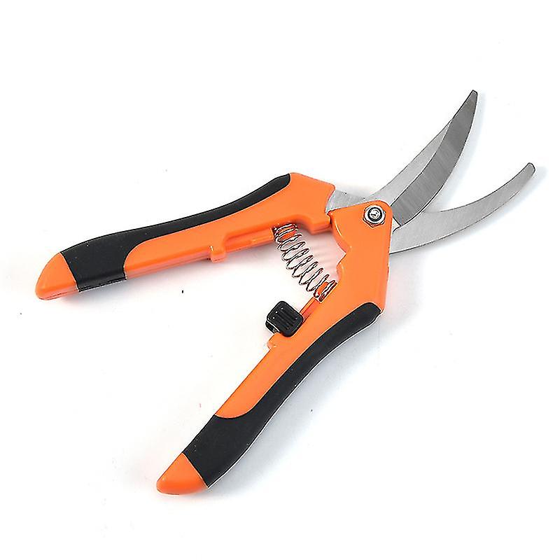 Gardening Pruning Shears, Orange Color With Straight Stainless Steel ...