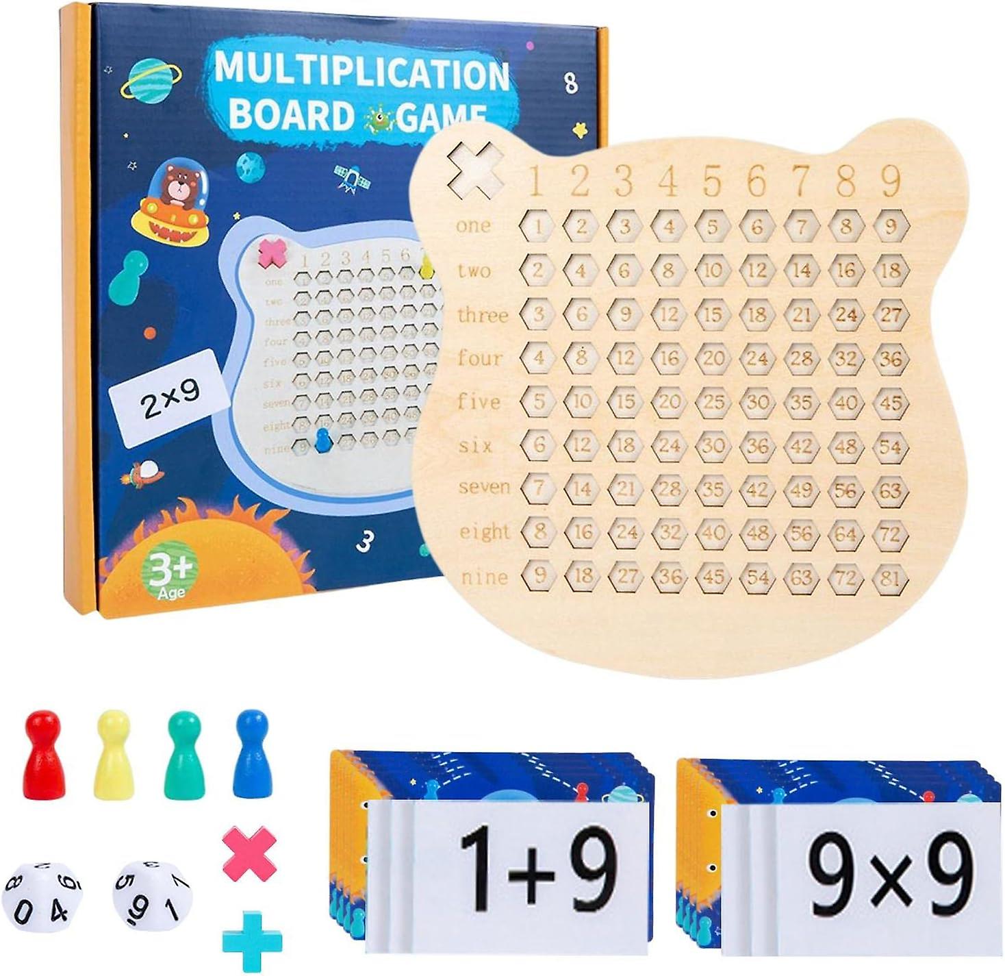 Multiplication Game for Kids, Wooden 2 in 1 Addition and Multiplication ...