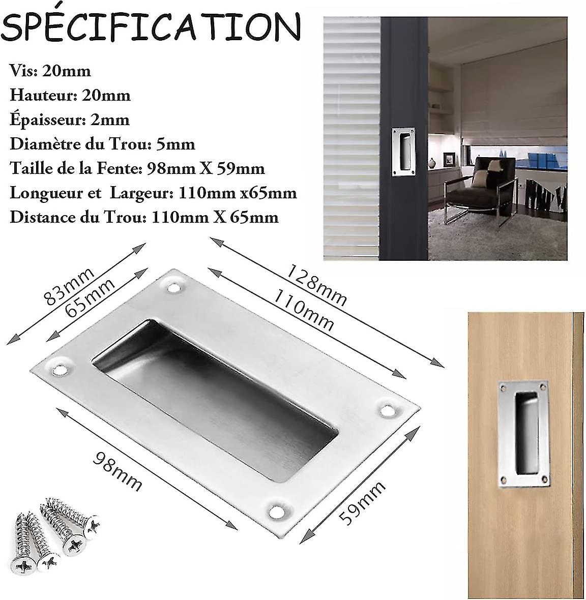 2 Pack Modern Stainless Steel Door Handle Hidden Recessed Cabinet Pull ...