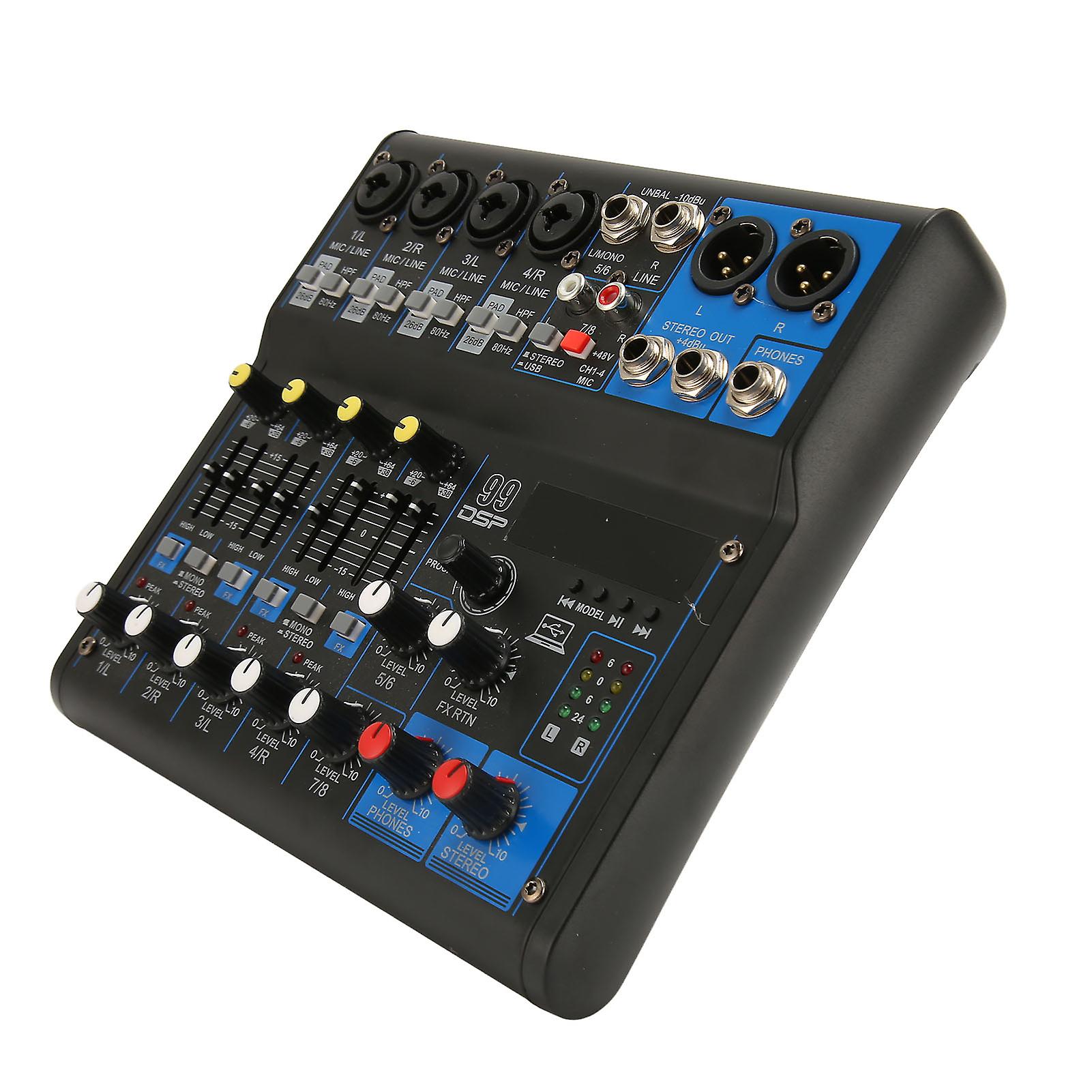 8 Channel Sound Mixer with 99 DSP Effects and Bluetooth for Studio ...