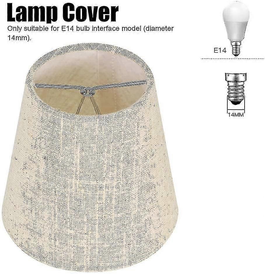 6pcs Lamp Shades Wall Lamp Chandelier Clip On Lampshade E14 Screw Linen ...