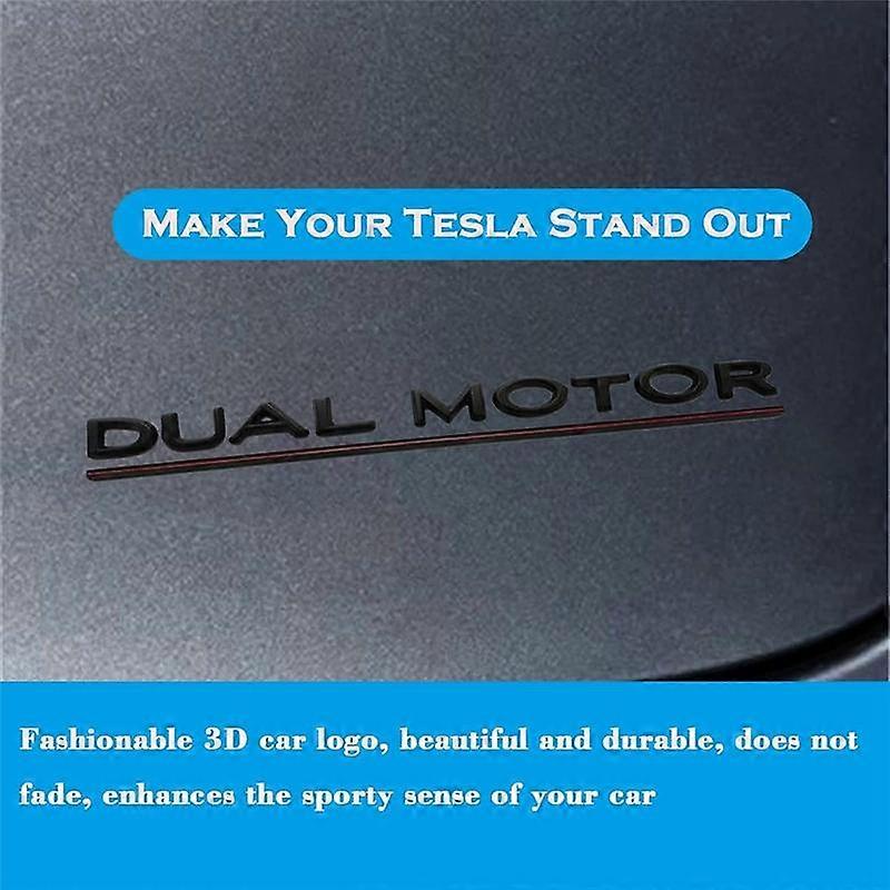 For Model 3 Y X S Dual Motor Emblem - 3D Dual Motor Badge Sticker Decor ...