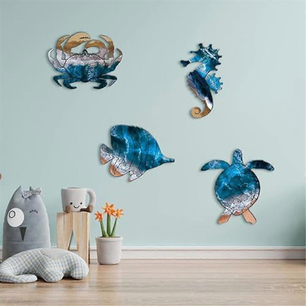 Wall Sculptures Metal Outdoor Wall Art Decor, Beach Pool Sea Decor ...