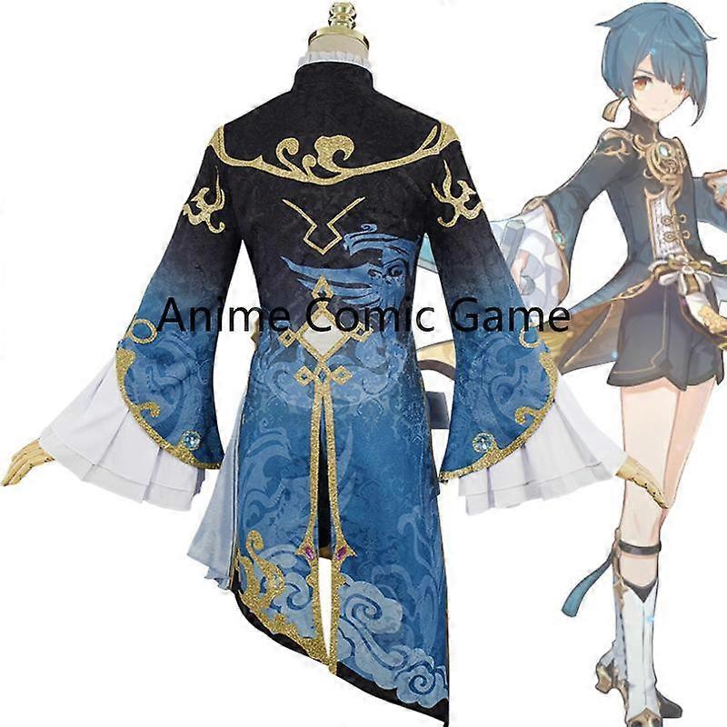 Anime Game Genshin Impact XingQiu Cosplay Costume Xing Qiu Outfit Shoes ...