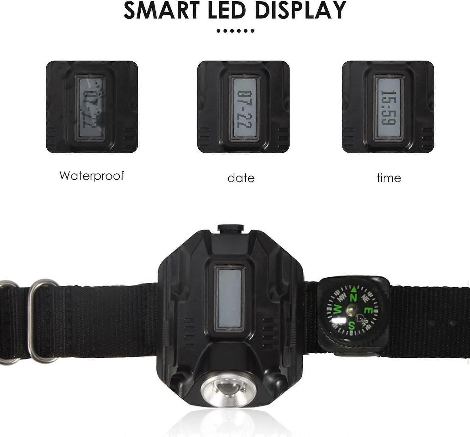 Wrist LED Light, Waterproof Tactical Flashlight, Rechargeable USB Wrist ...