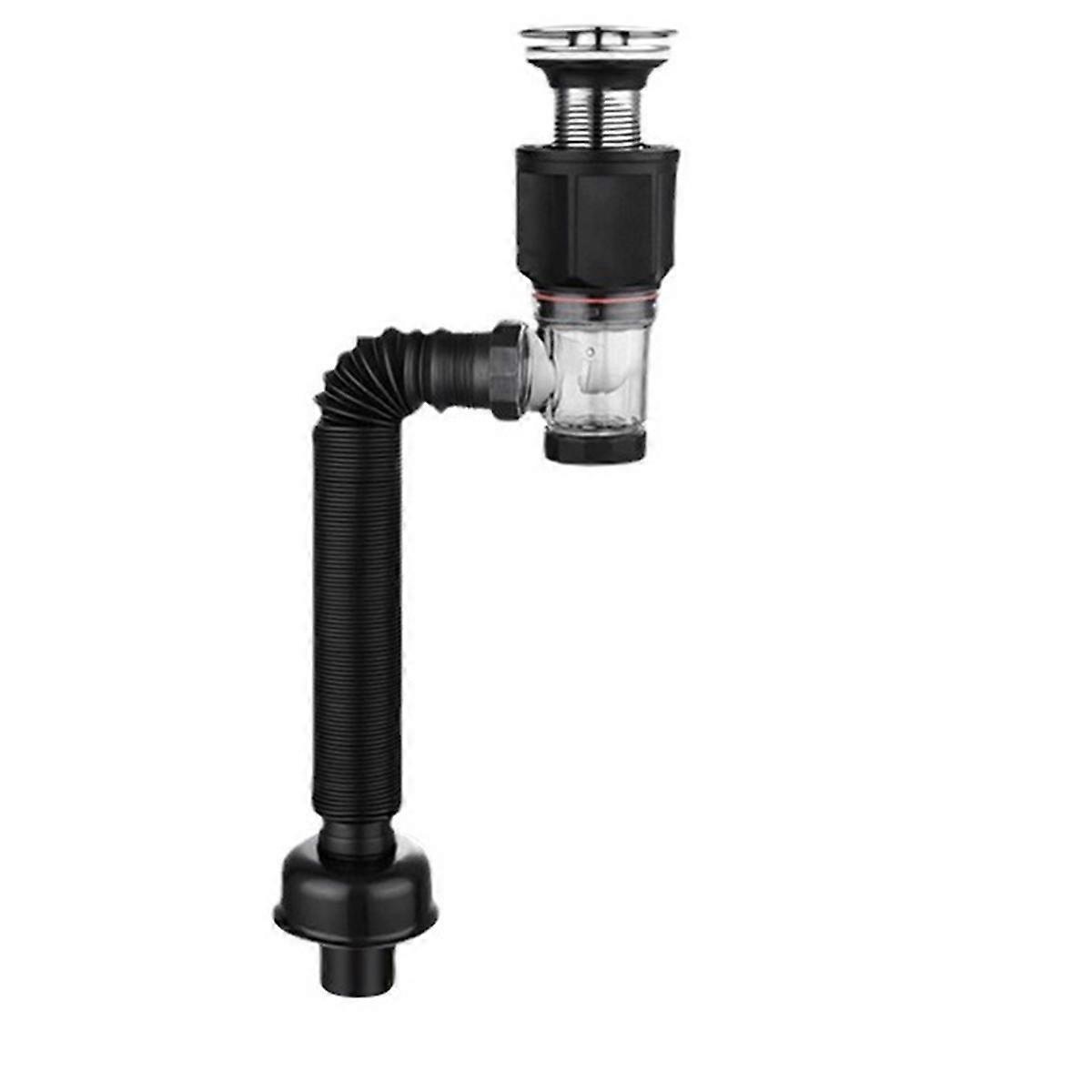 Bathroom Sink Drain Kit with Flexible Expandable P-Trap Sink Drain Pipe ...