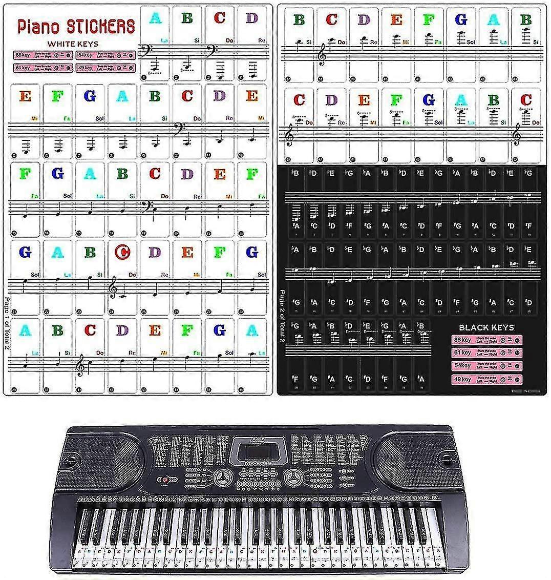 Detachable Piano Keyboard Sticker, 49/61/54/88 Key Music Keyboard ...