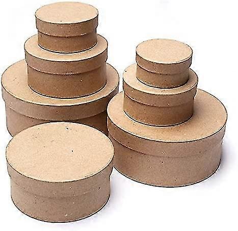 Paper Mache Round Box Set-(7 Pieces) | Fruugo UK