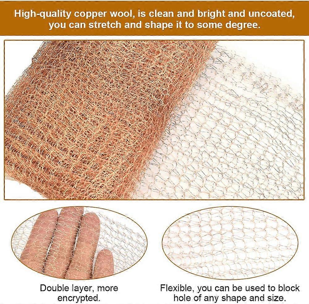 Copper Mesh, Rodent Mesh Copper Blocker Pest Control Anti-Rat Anti Rodent Wire Mesh Insect ...