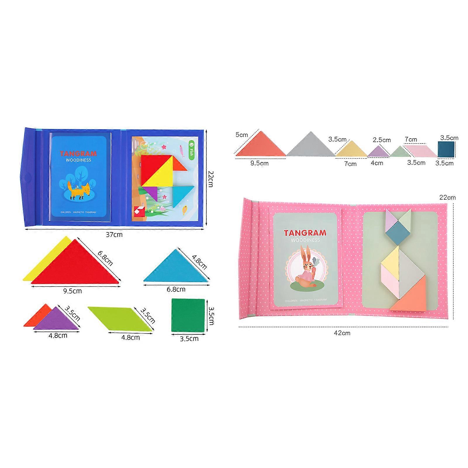 1 Set Tangram Toy Book Design Geometric Shapes Magnetic Blocks Tangram ...
