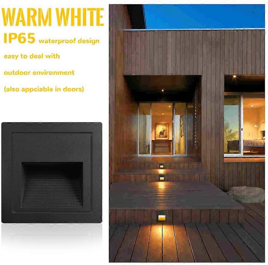 3W LED Recessed Wall Sconce Stair Lights Step Lights (Warm White ...