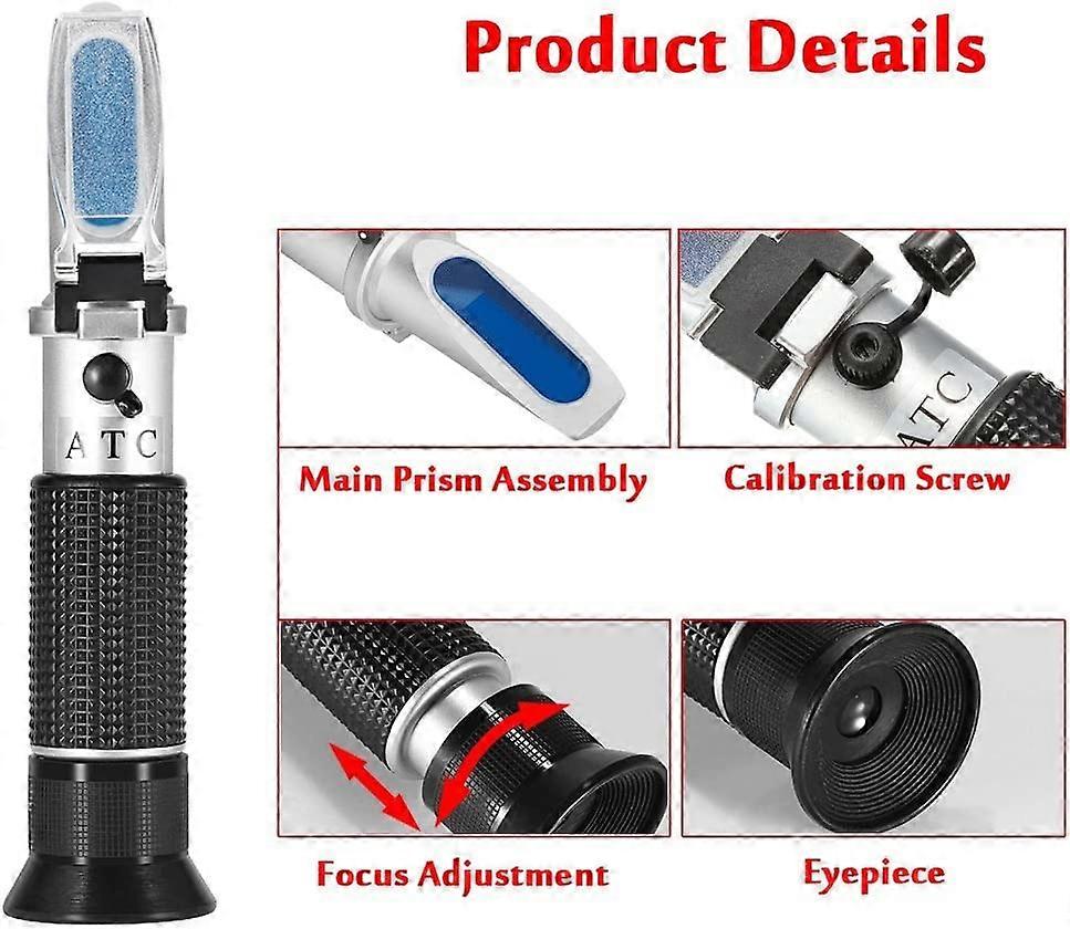 Beer Wort Refractometer, Brix/Specific Gravity Refractometer with ATC for Brewing Beer, Dual ...