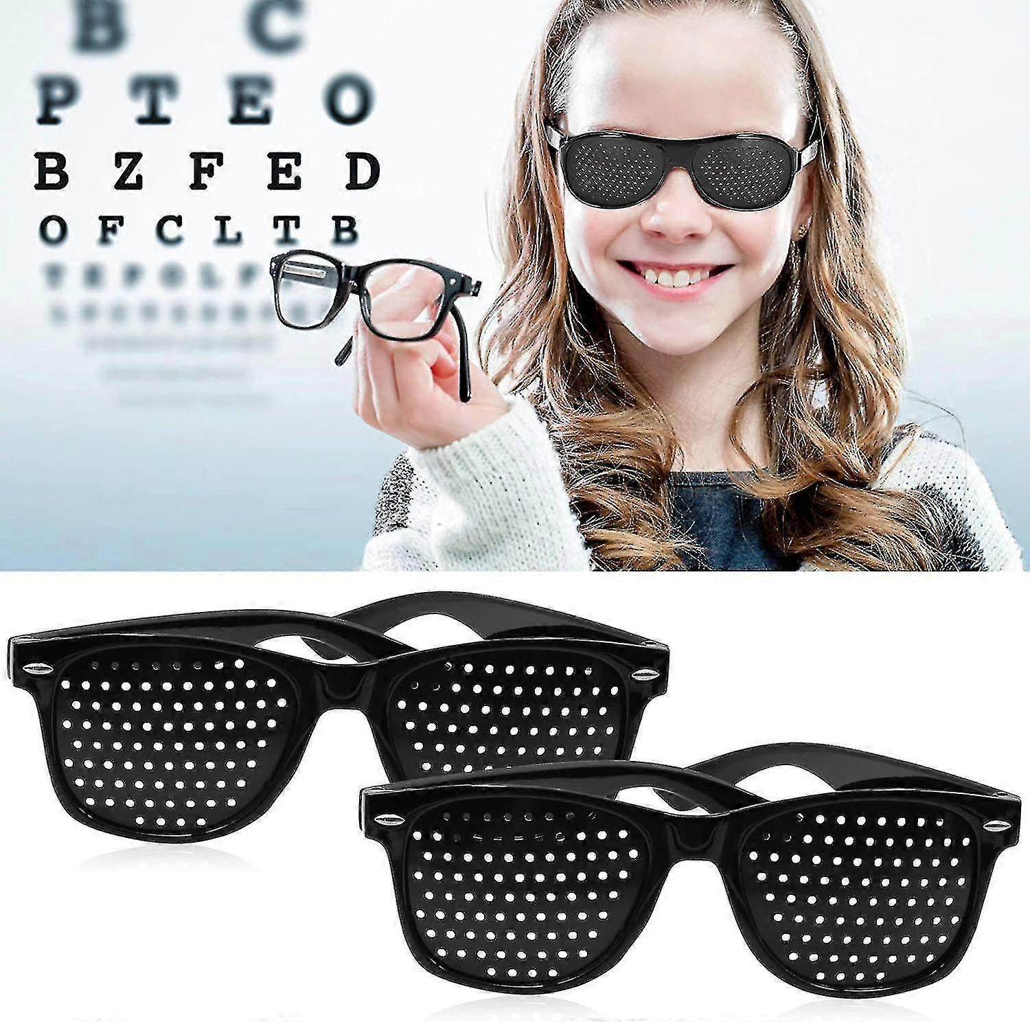 Pinhole Glasses For Improving Vision, Black Unisex Eyesight ...