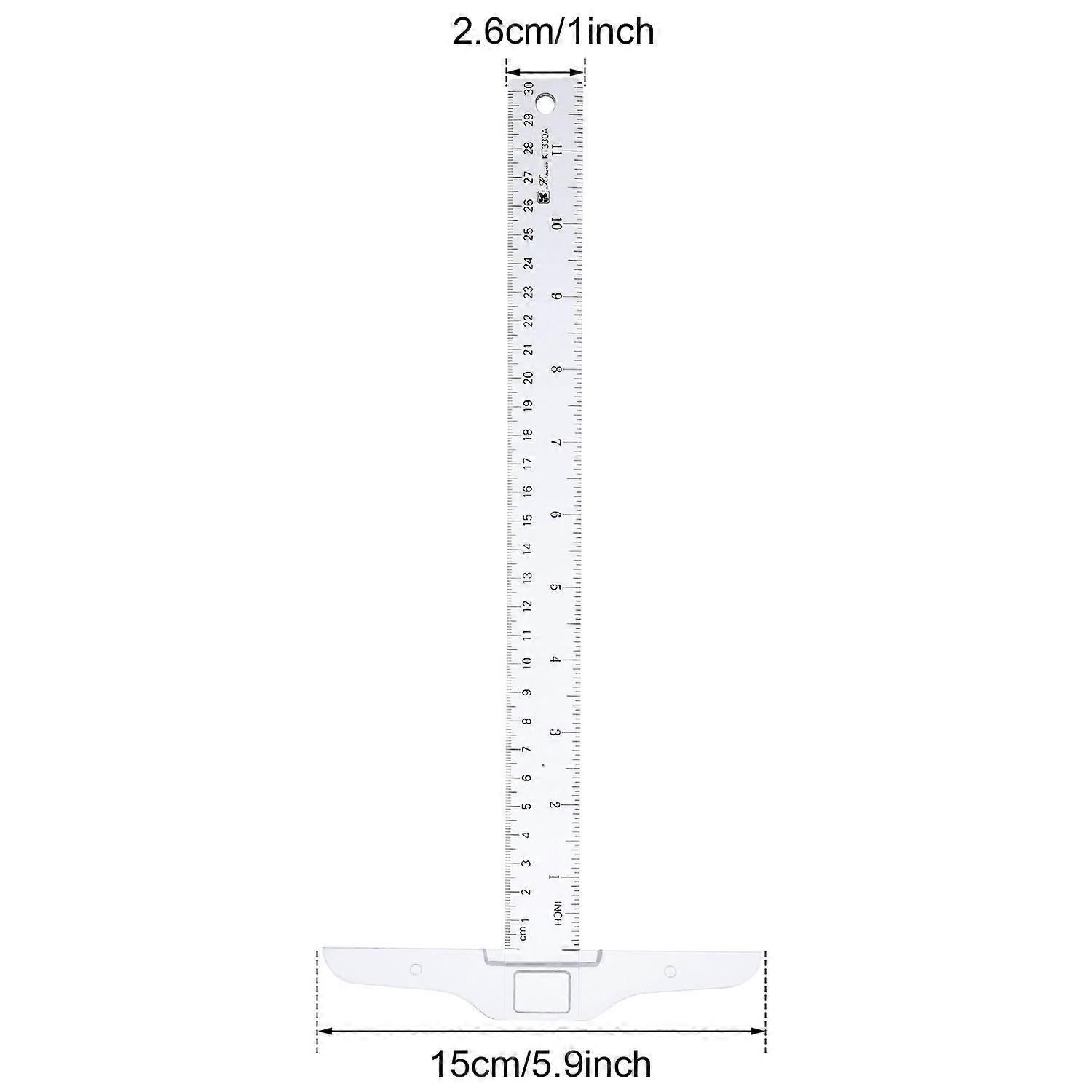 12 Inch/ 30 cm T-Square Junior Clear Plastic T-Ruler for Drafting and ...