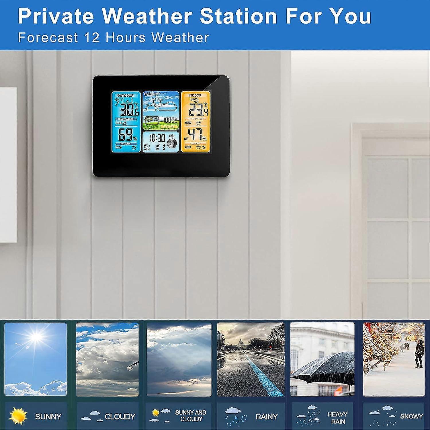 Wireless Weather Station Digital Color Forecast Weather Station with ...