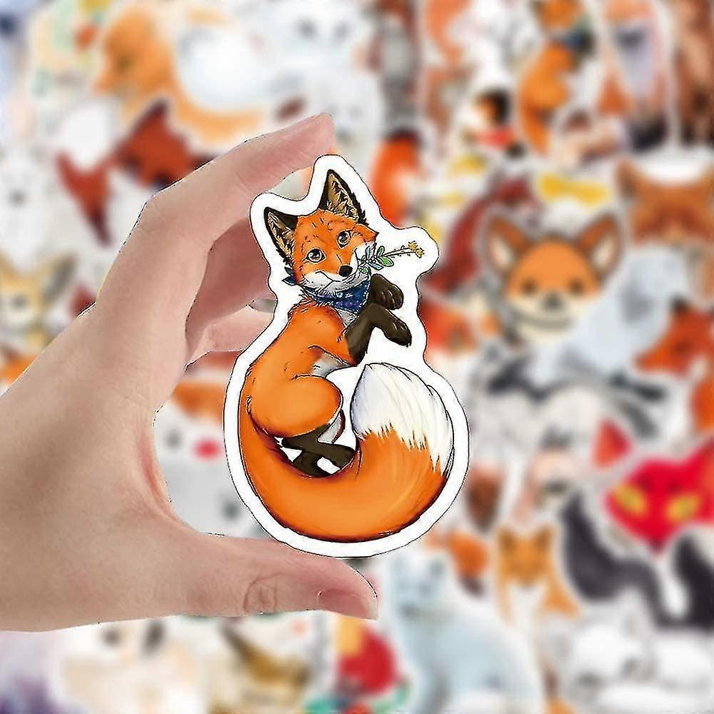 50 Pcs Fox Stickers For Water Bottle Laptop Skateboard Luggage Guitar ...
