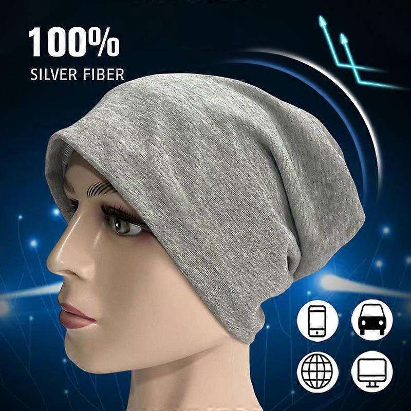Anti Radiation Cap Full Silver Fiber EMF Protection Hat Electromagnetic ...