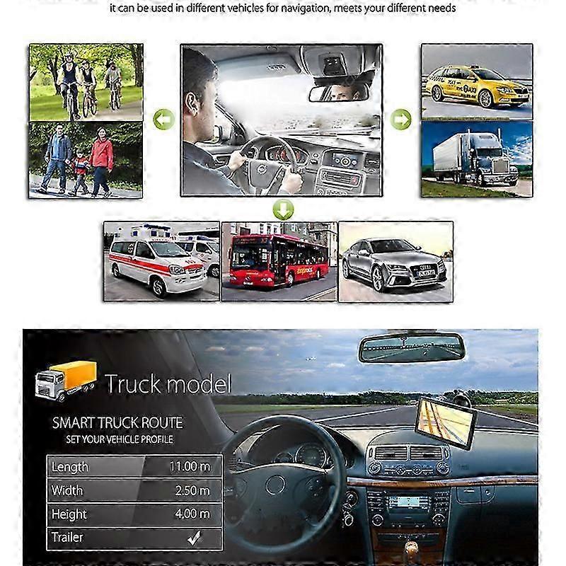 "XGODY 9' Lastbil Bil GPS-navigering Bluetooth AVIN 256MB 8GB ...