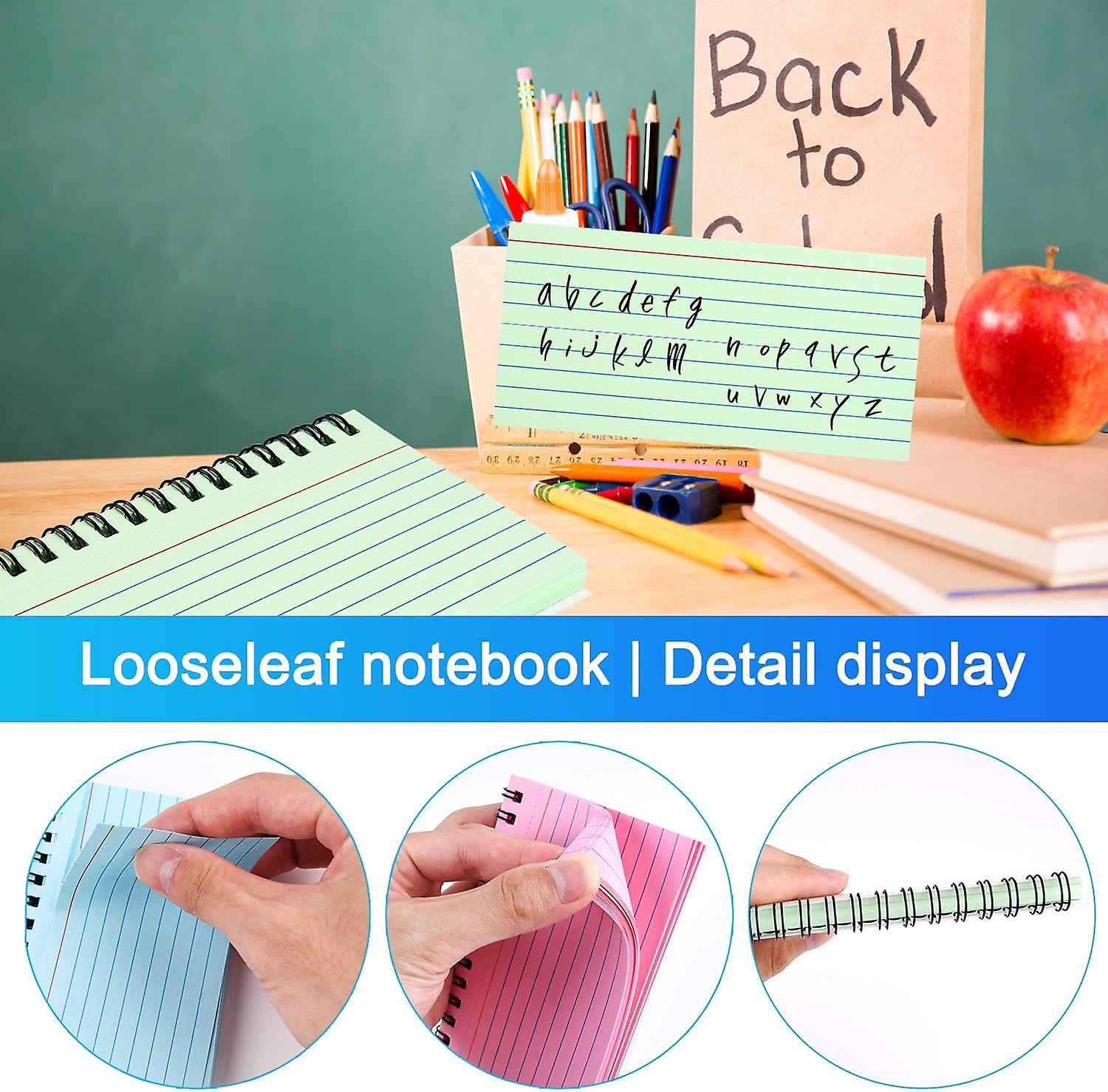 5 Colours Index Cards, 5x3 Inches Multicolor Index Cards Ruled Index ...