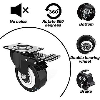 Set Of 4 50mm Castors With Brake, 4 Pcs Swivel Castors For Furniture ...