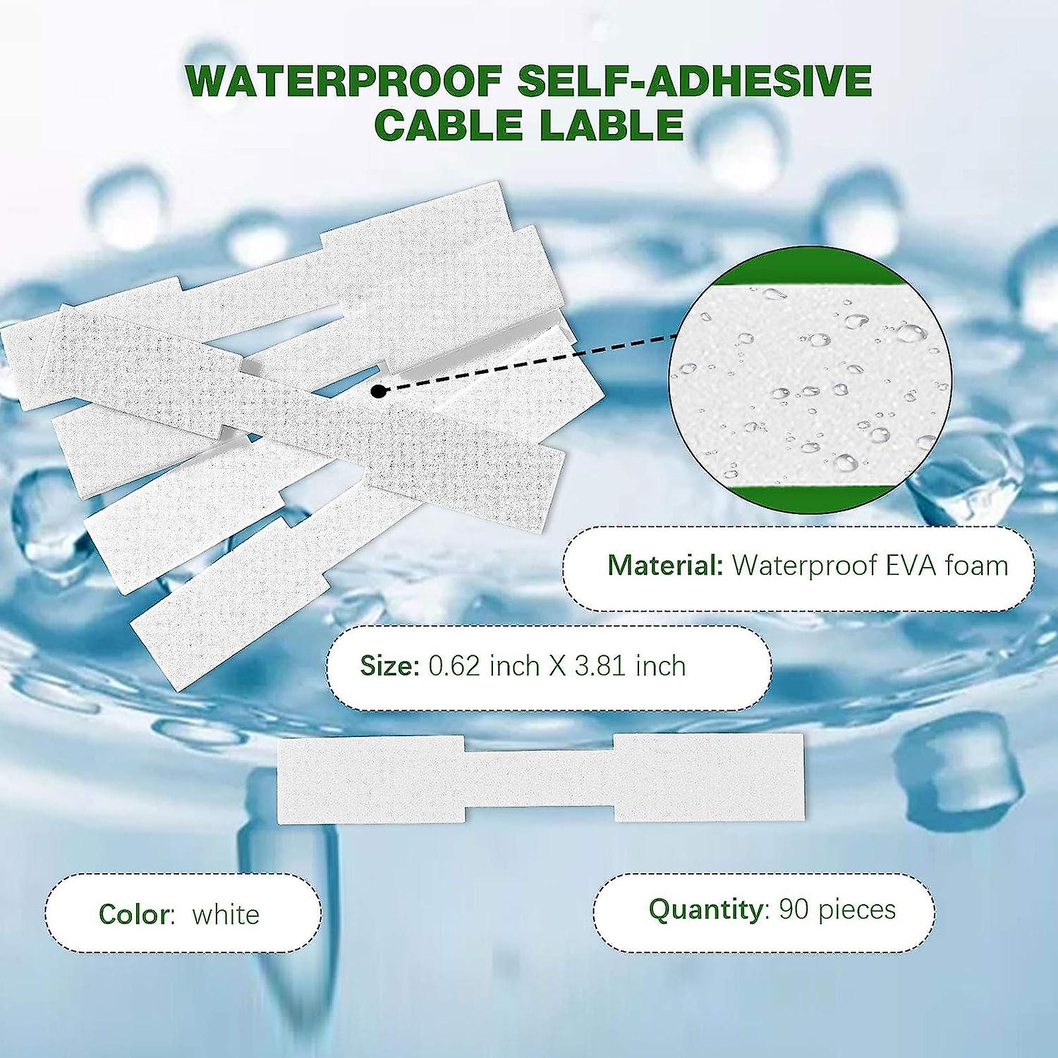 90 Pieces Self-adhesive Cable Label Wire Labels Eva Foam Waterproof ...