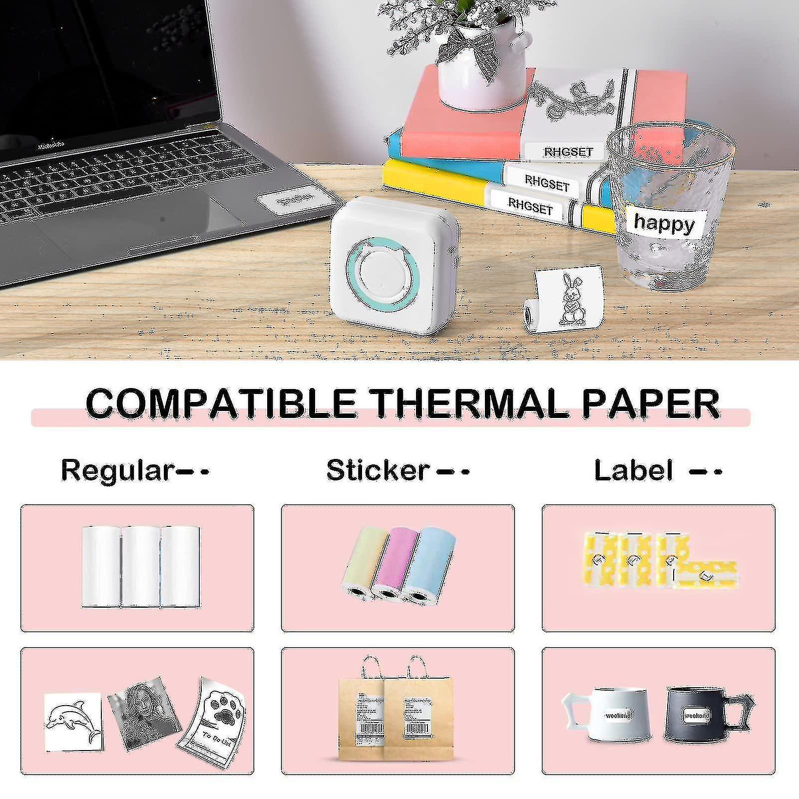 Portable Bluetooth Mini Printer - Wireless Pocket Sticker Printer For ...