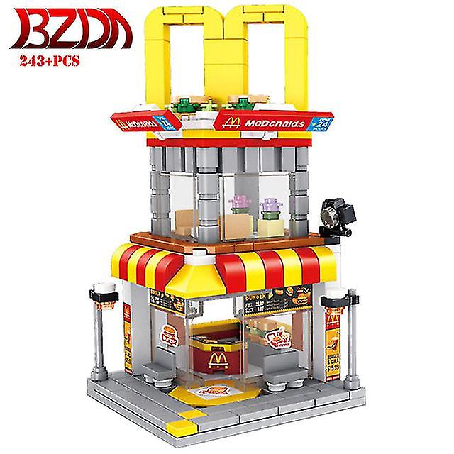 Mini Blocks City Street View Series Coffee Shop Burger Shop Convenience ...