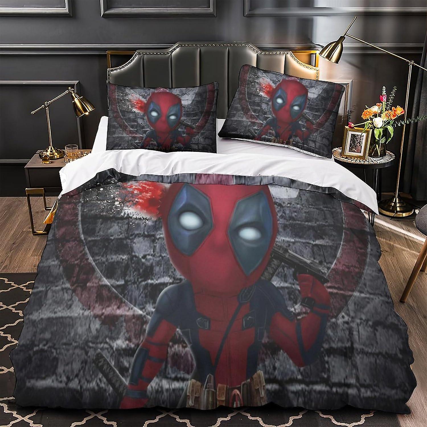 HOUKIG 3 Piece Deadpool Comforter Set 3D Superheroes Printed Bedding ...