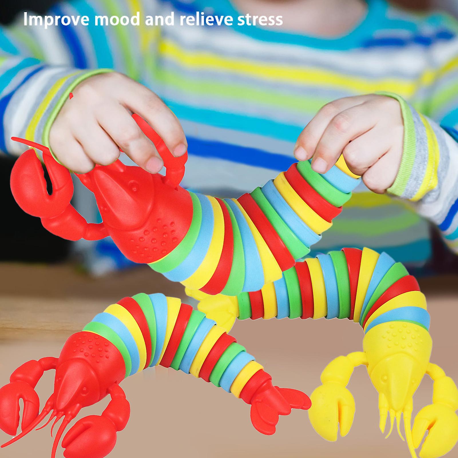 Fidget Lobster Toy Colorful Cute 3D Articulated Stim Toy Wrist Strength ...