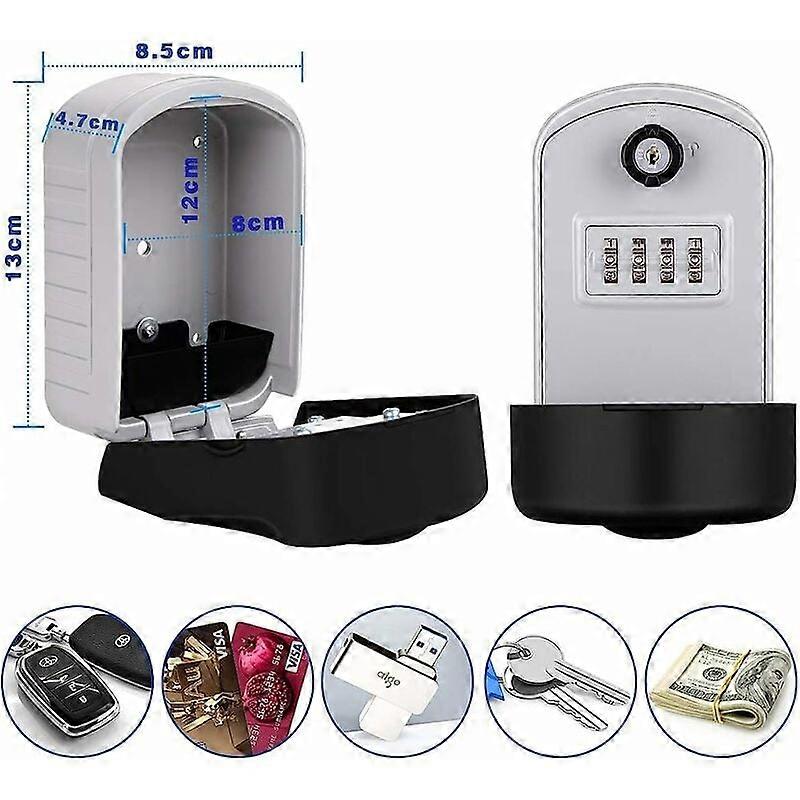 Safe Key Box [New Generation] Large Outdoor Key Safe with 4 Emergency ...