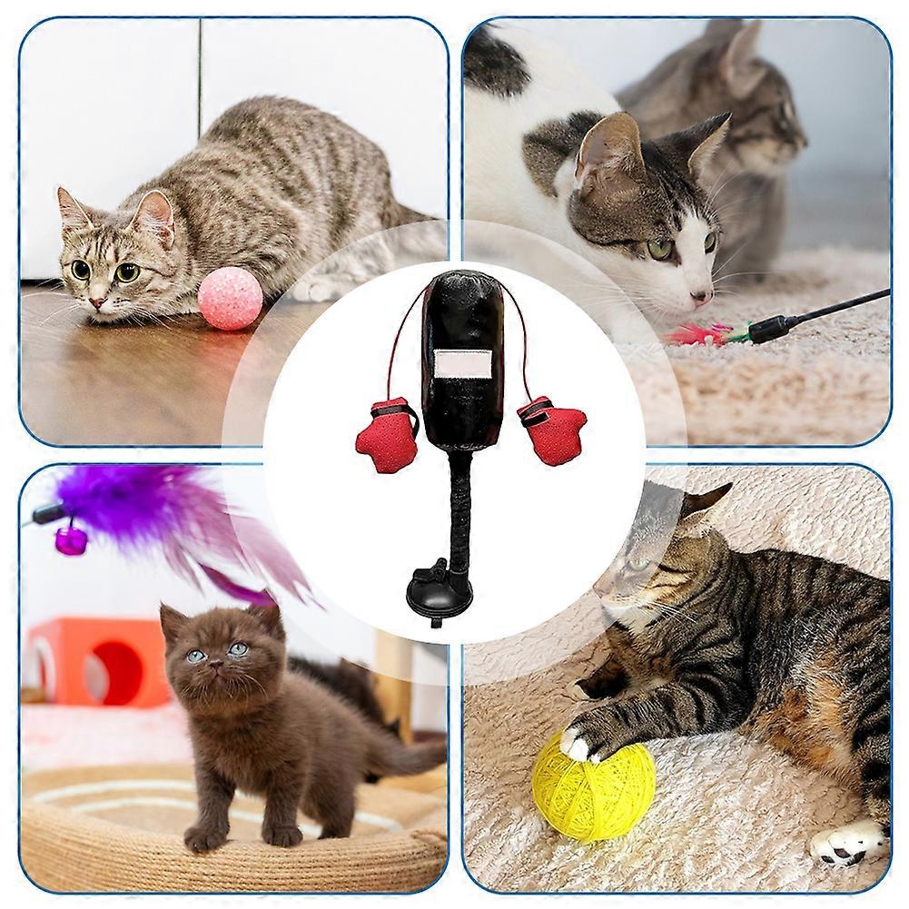 Interactive Cat Toy Punching Bag with Boxing Gloves Catnip Filled Toys ...