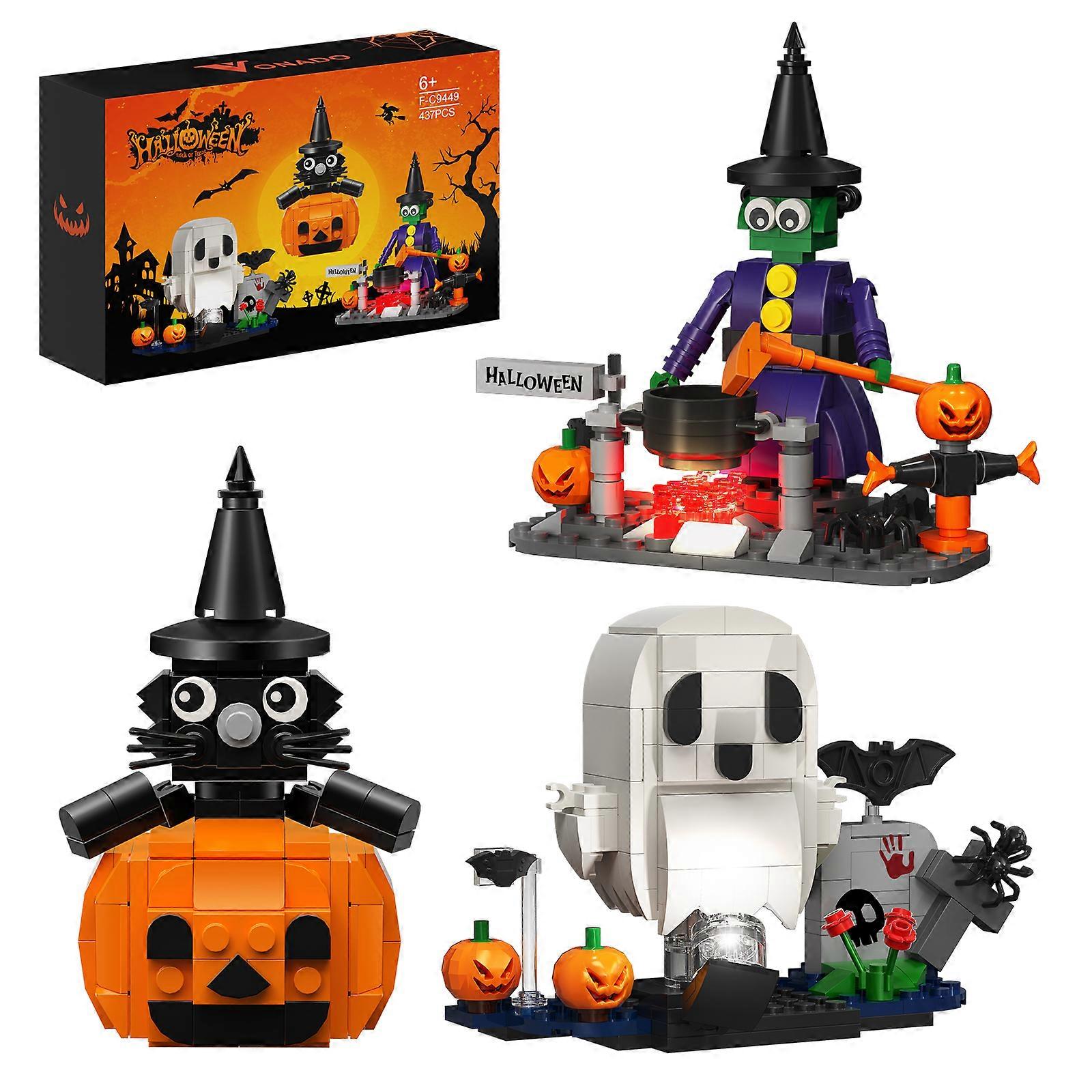 BuildMoc Halloween Fun Brickheadz Building Blocks Set Cute Pumpkin ...