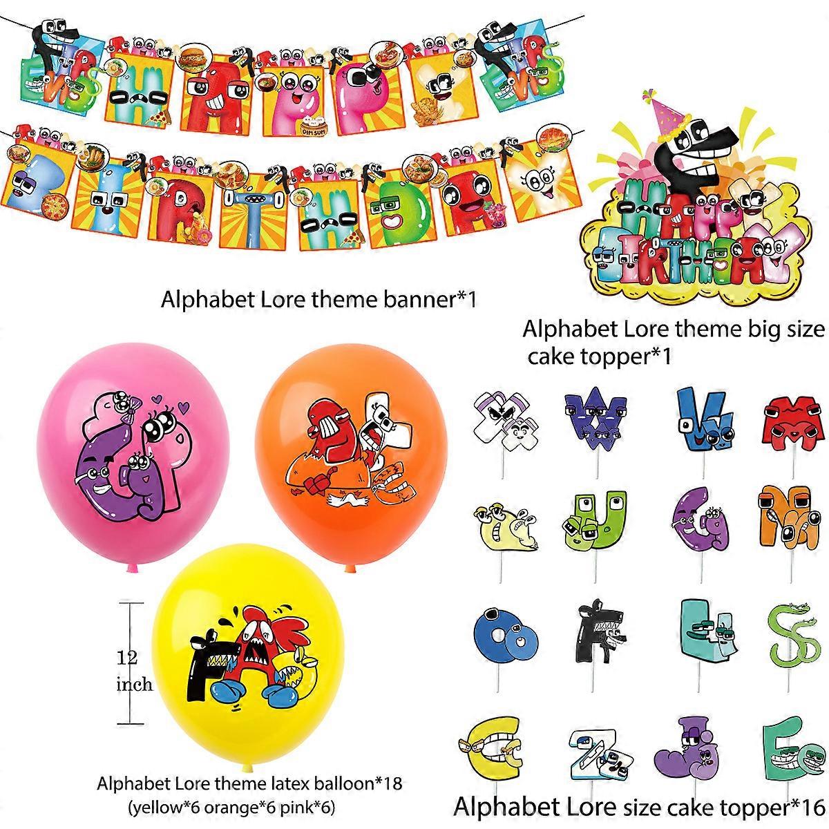 Coloring Alphabet Lore Birthday Party Decoration Educational English ...