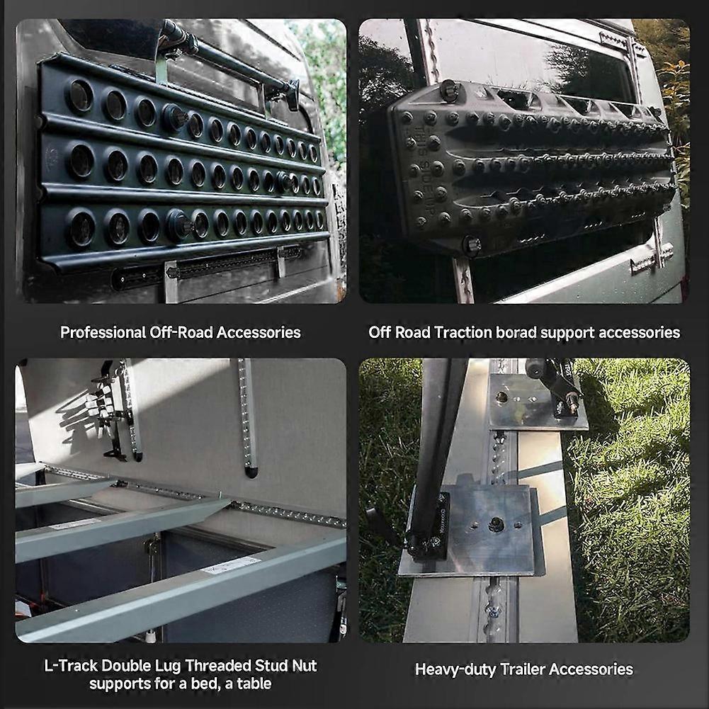 8 Pcs L-Track Double Lug Threaded Stud Nut Fitting Tie Down Used with L ...