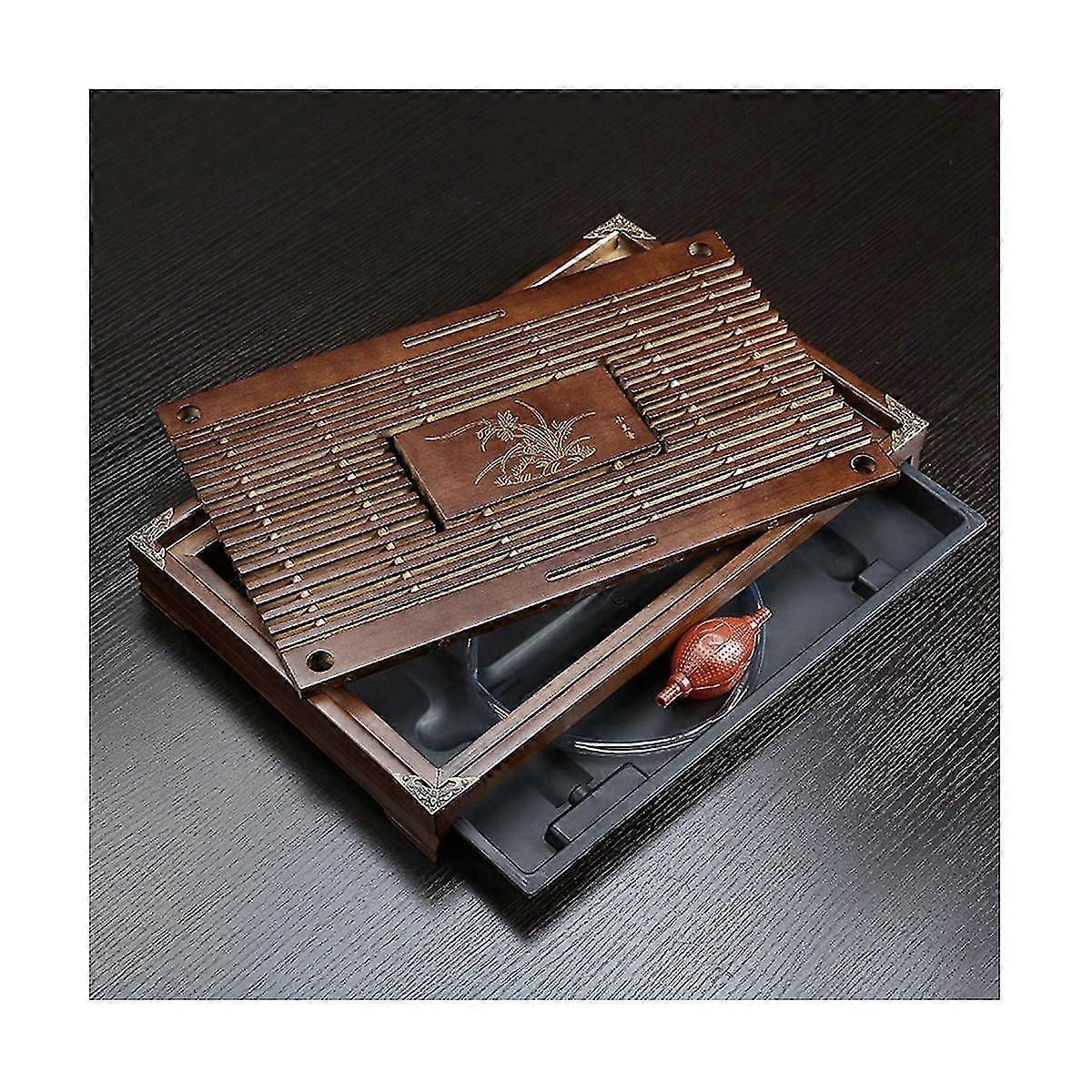 Tea Tray, Chinese Gongfu Tea Table Set With Water Storage Drainage ...