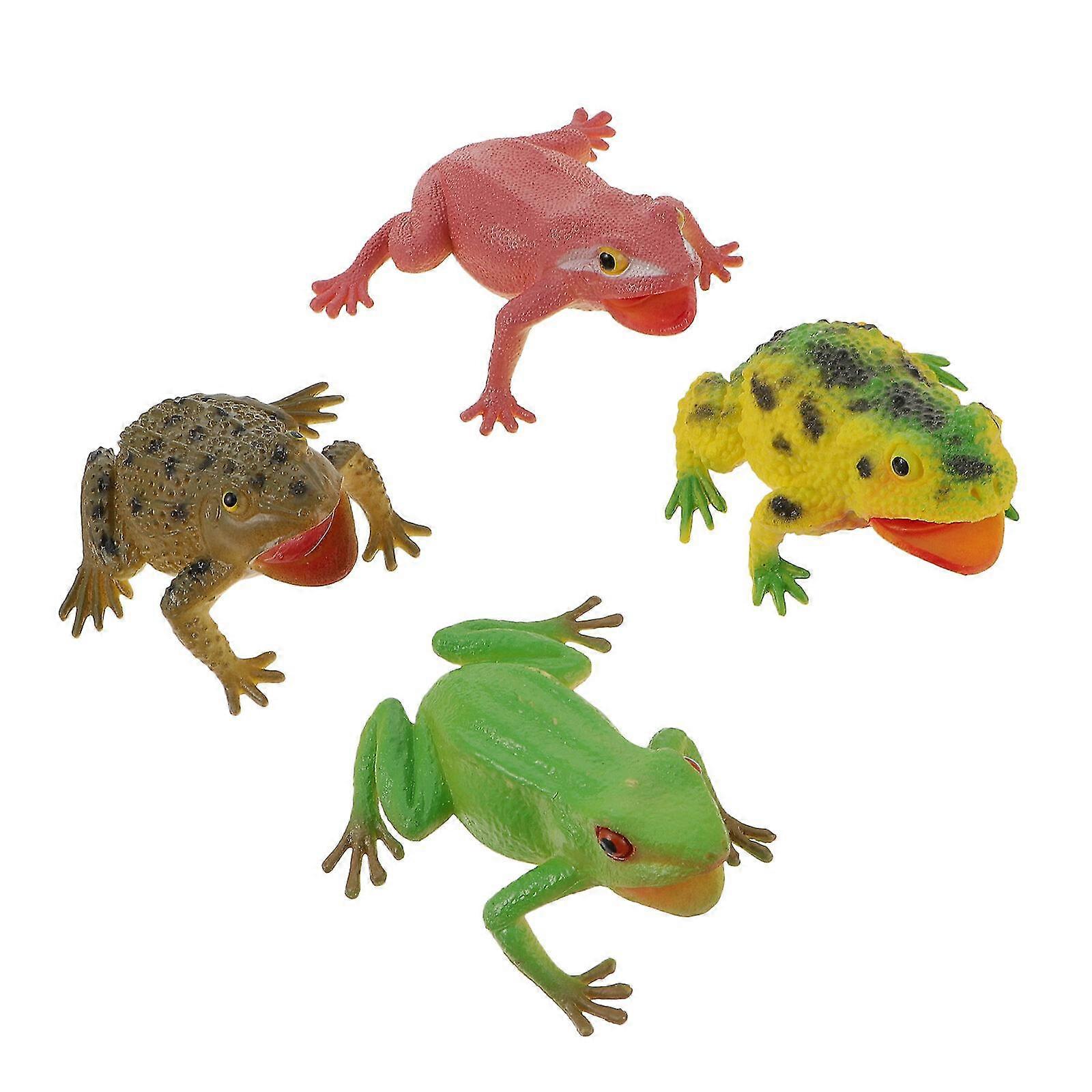 4 Pcs Simulation Frogs Lifelike Frogs Vivid Artificial Frogs For Home ...