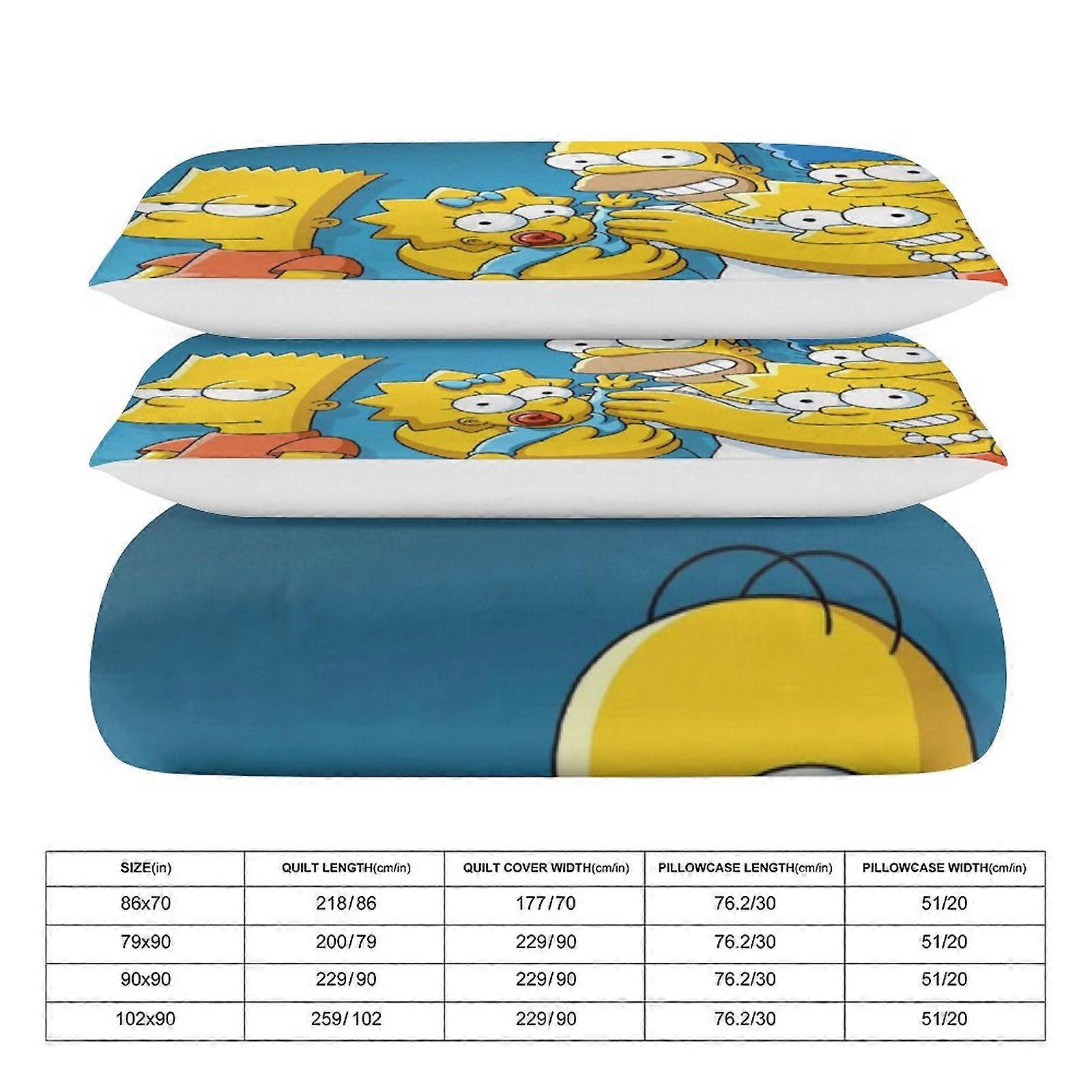 x267 The Simpsons 3-Piece Bedding Set Warm And Comfortable Soft Duvet ...