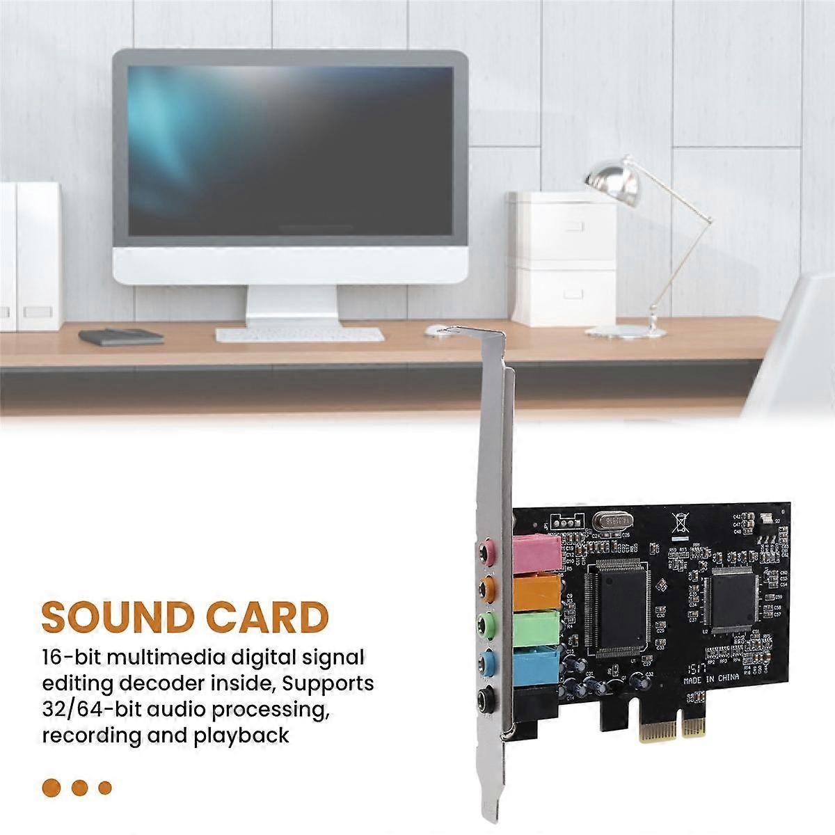 5.1 Internal Sound Card for 10 with Low Profile Bracket, 3D Stereo PCI ...