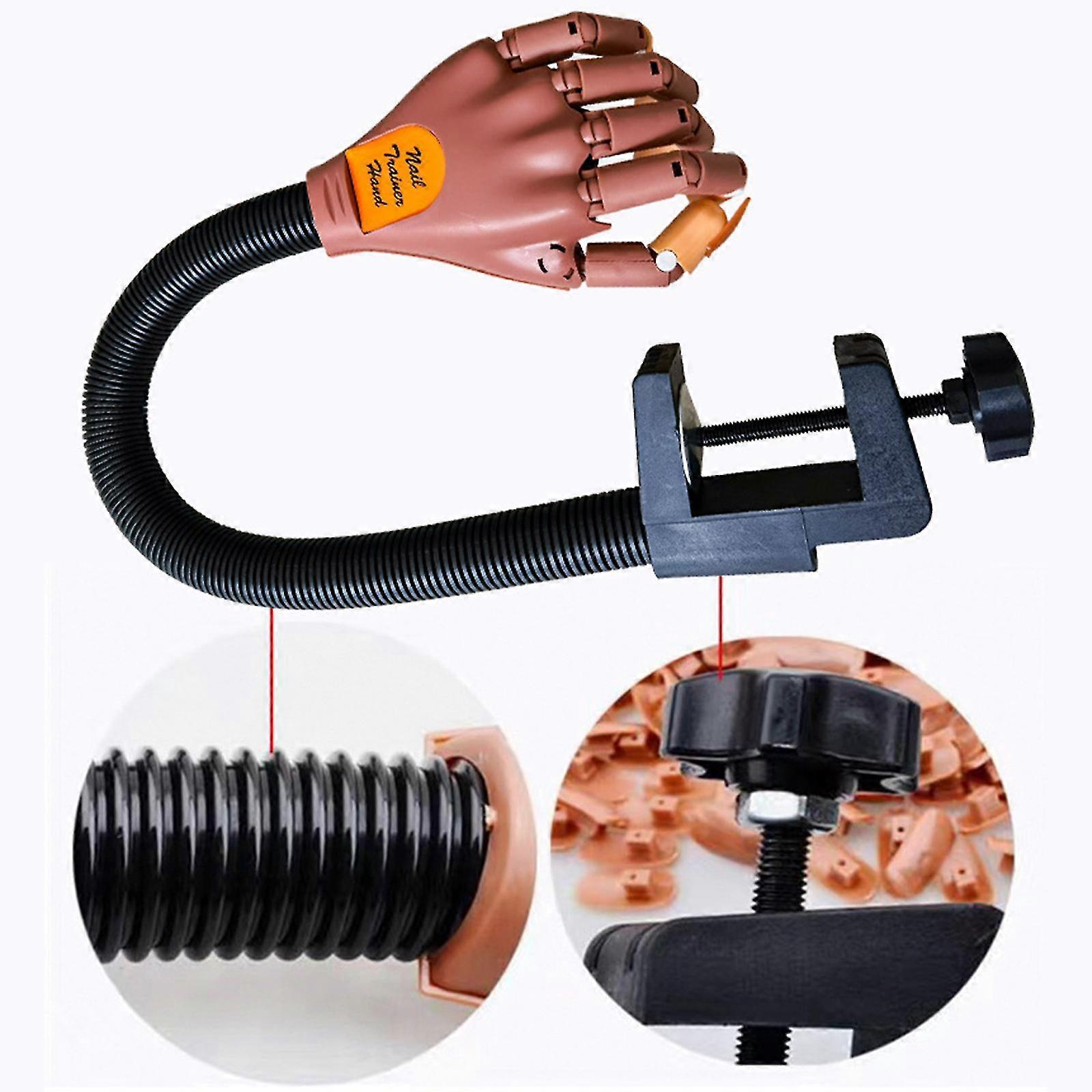 Acrylic Nails Flexible Practice Fake Hand, Nail Training Adjustable ...