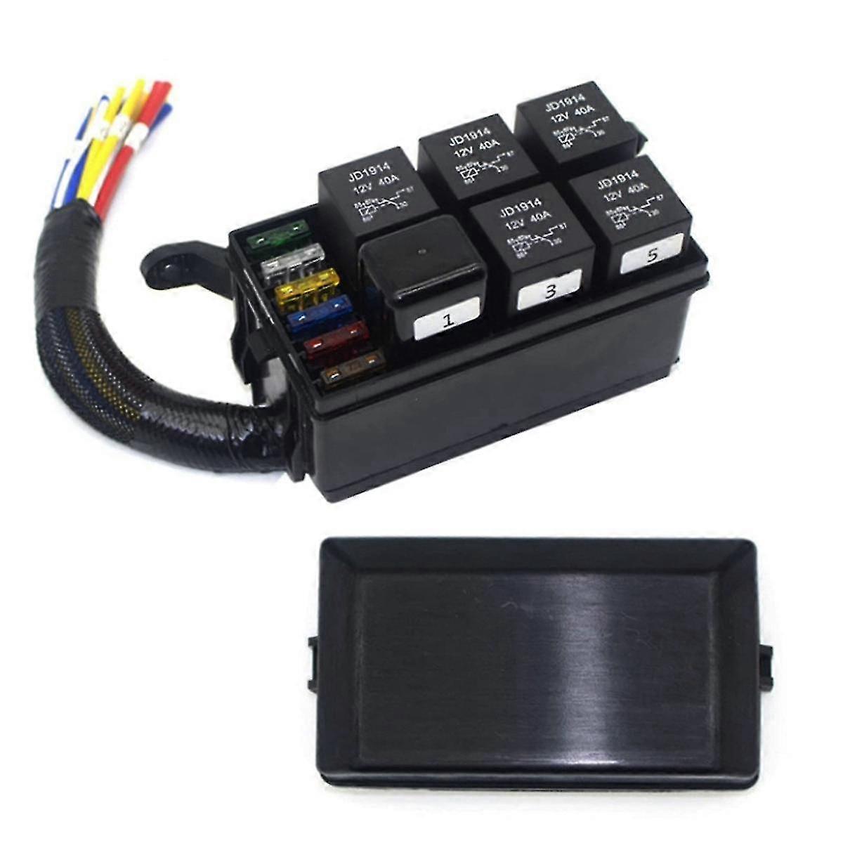 12v Automobile Fuse And Relay Box With Pre-wiring 6-way Fuse Box ...