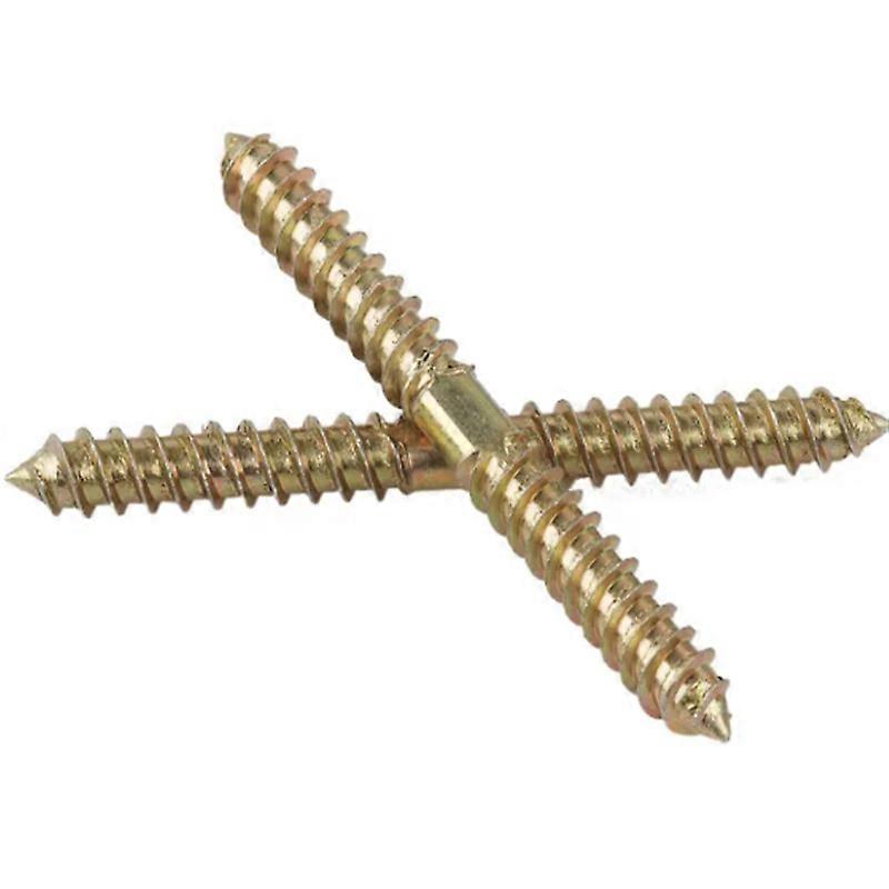 10Pcs Double Thread Screws, Wood Furniture Connector, Double End ...