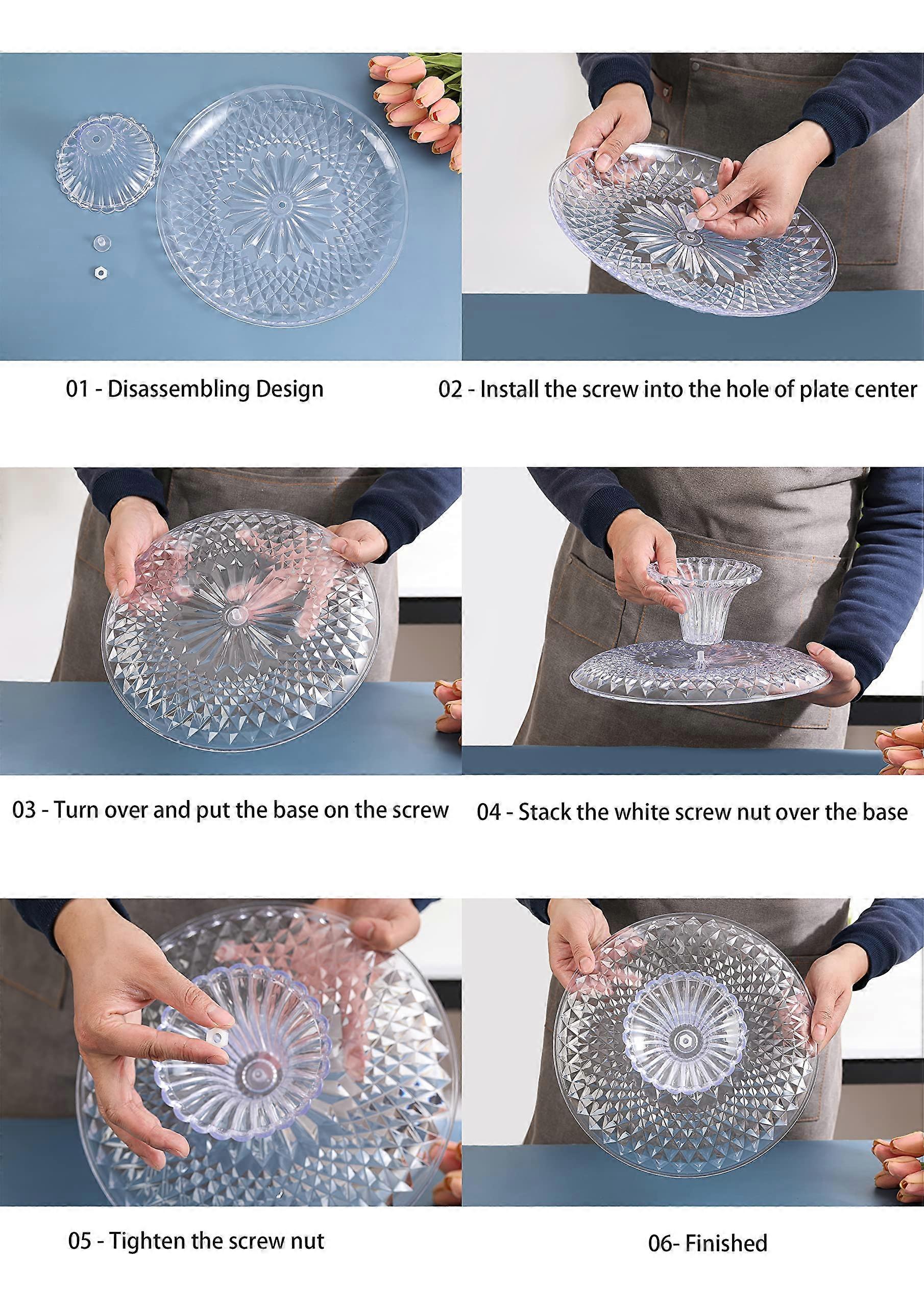 12 inch Plastic Clear Cake Stands Dessert Stands Cake Holder Cake ...