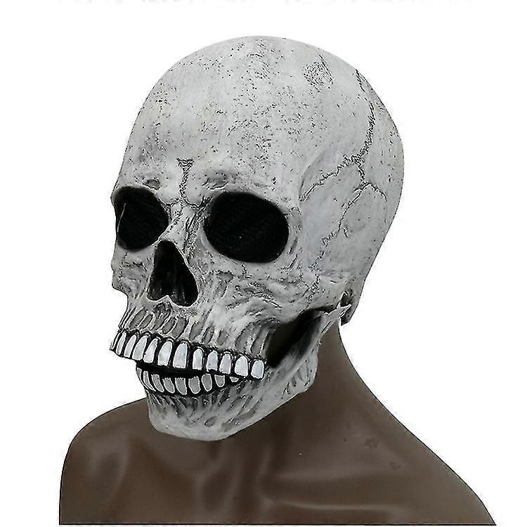 Skull Mask Scary Full Head Skeleton Headgear Creepy Biochemical Mask ...