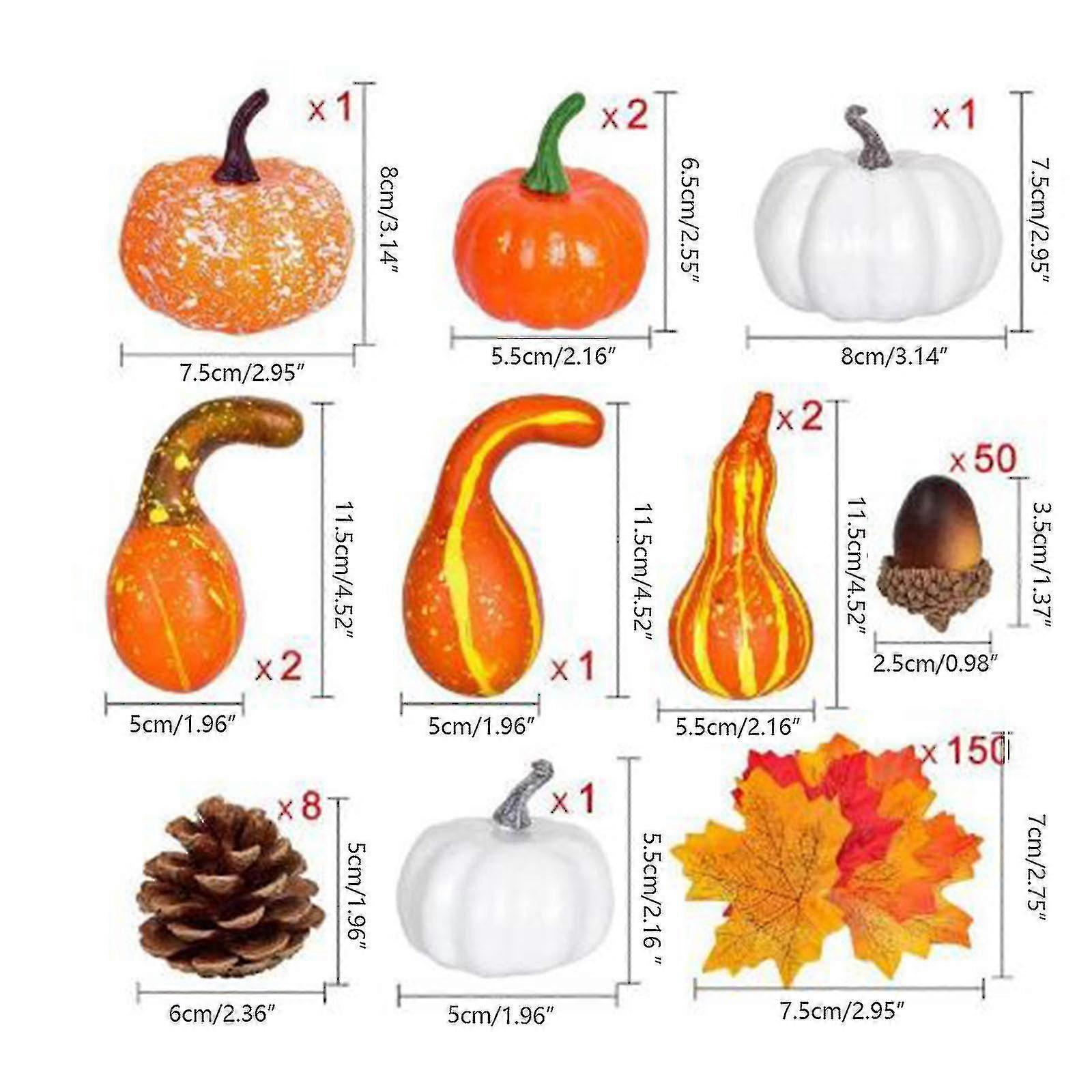 Pumpkin, Maple Leaf And Pine Cone Decorations (50) A | Fruugo UK