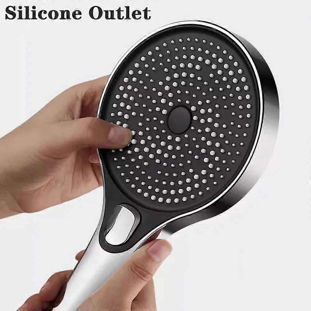 High Pressure Large Flow Shower Head Silver 3 Modes Water Saving Spray ...