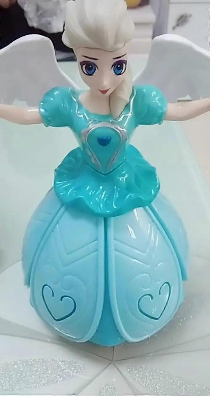 Princess Frozen Cartoon Animation Figure Elsa Doll Light Music Spinning ...
